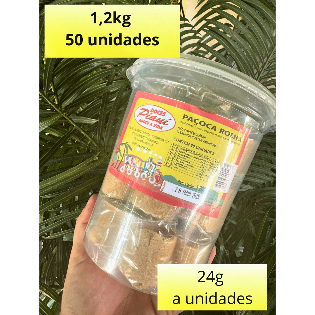 Paçoca Rolha (PAÇOCÃO ROLHA) 1,2kg 20 unidades - Doces Piaui - Festa ...