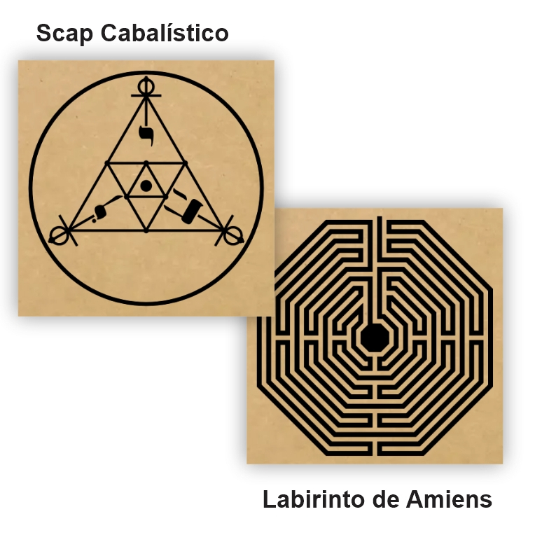 Kit 2 Gráficos Radiestesia MDF 3mm tamanho 20x20cm Scap Cabalístico e ...