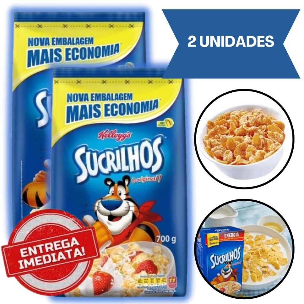Imagem do produto KIT 2 CEREAIS MATINAIS SUCRILHOS KELLOGS 700g TOTAL 1.4KG