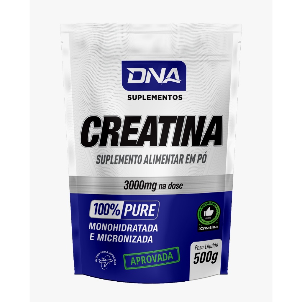 Creatina 100% Pura Monohidratada Pouch 500g - Dna Alimentos | Shopee Brasil