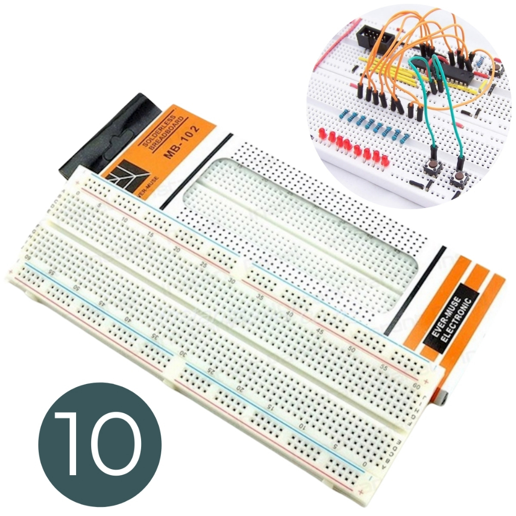 Kit 10x Protoboard Breadboard 830 Pontos Protótipo Arduíno | Shopee Brasil