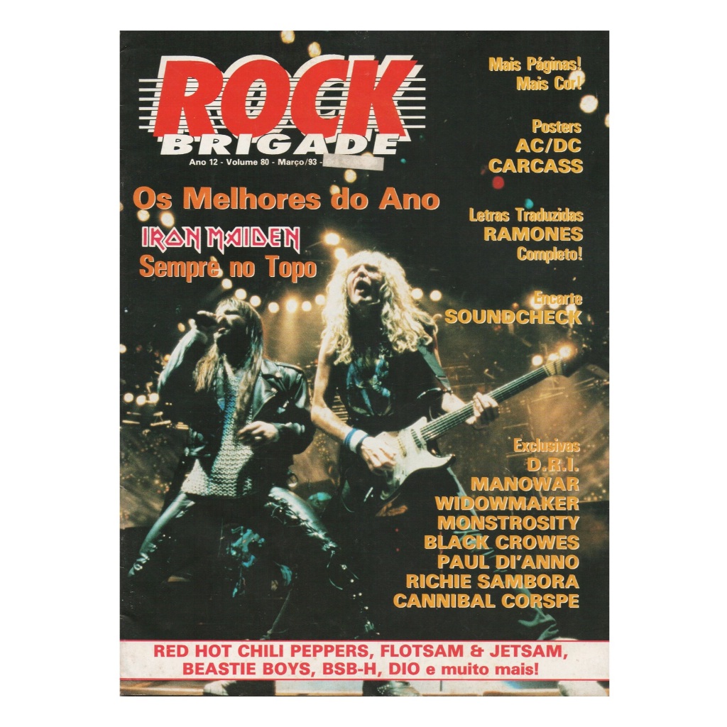 Revista Rock Brigade 80 - Iron Maiden Bon Jovi Carcass Ac/dc Manowar Red Hot Chili Peppers ...