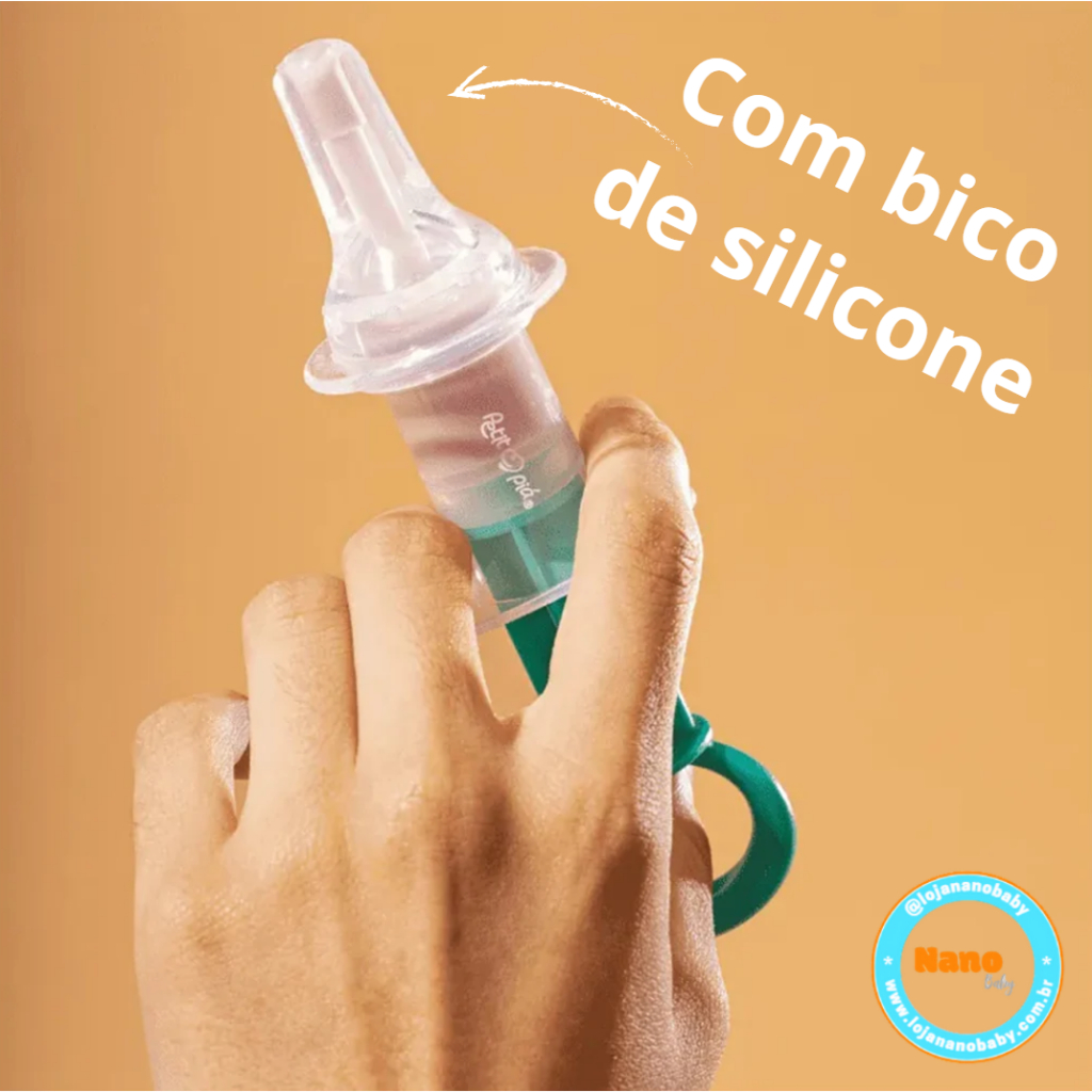 Dosador de Medicamentos para Bebês com Copo Medidor e Bico de Silicone Petit Piá | Shopee Brasil