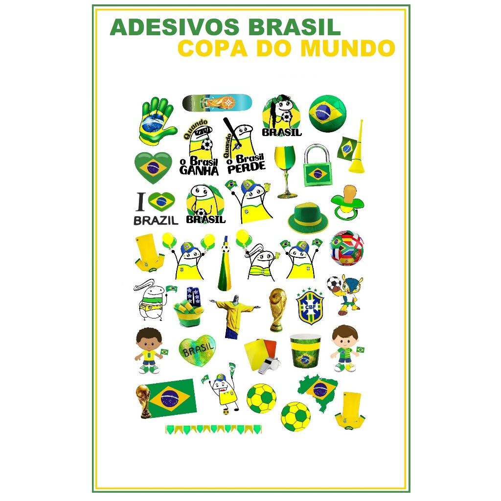 ADESIVOS COPA DO MUNDO BRASIL COLEÇÃO - AUTO COLANTE – CARTELA C/ 39 ...