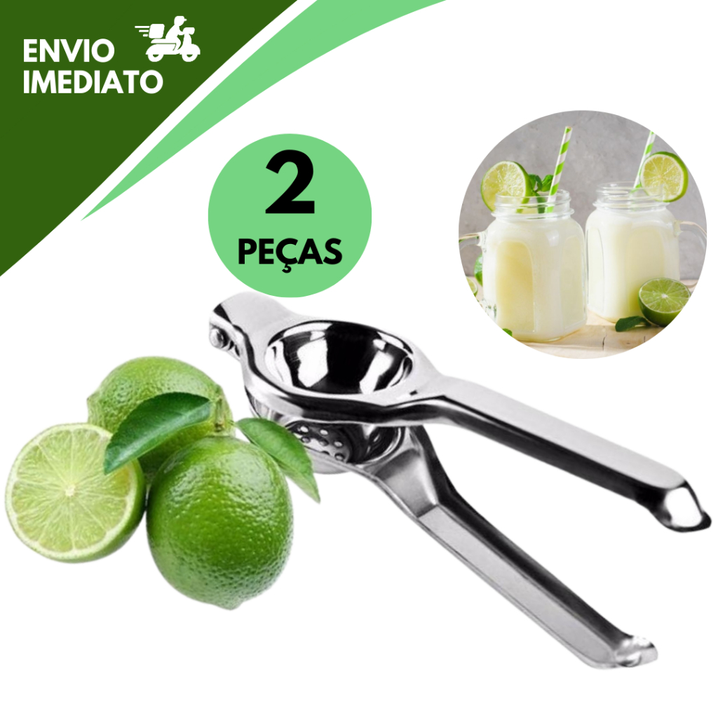 2 Espremedor de Limão em Inox Manual Leve Resistente p/ Fazer Rápido ...
