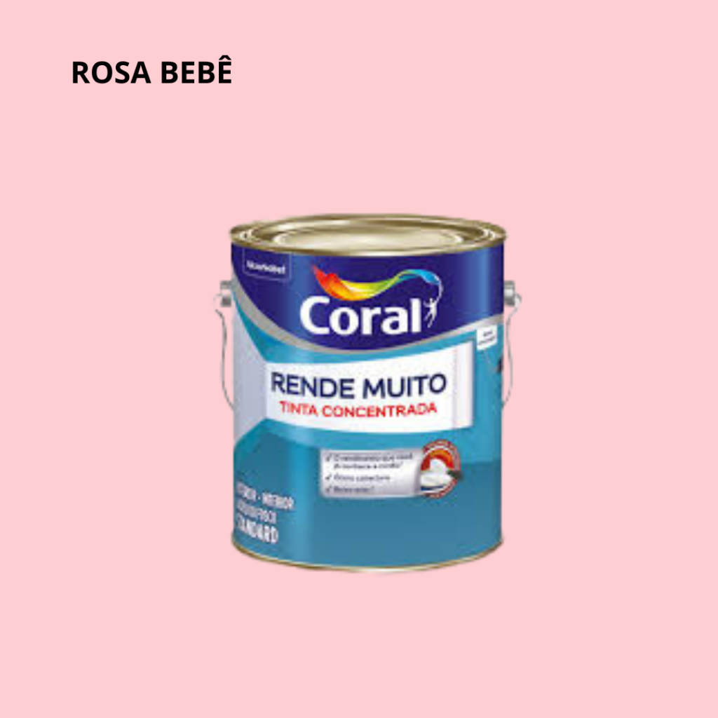 Tinta Coral Rende Muito Rosa Bebê Paredes e Tetos 3,2L | Shopee Brasil