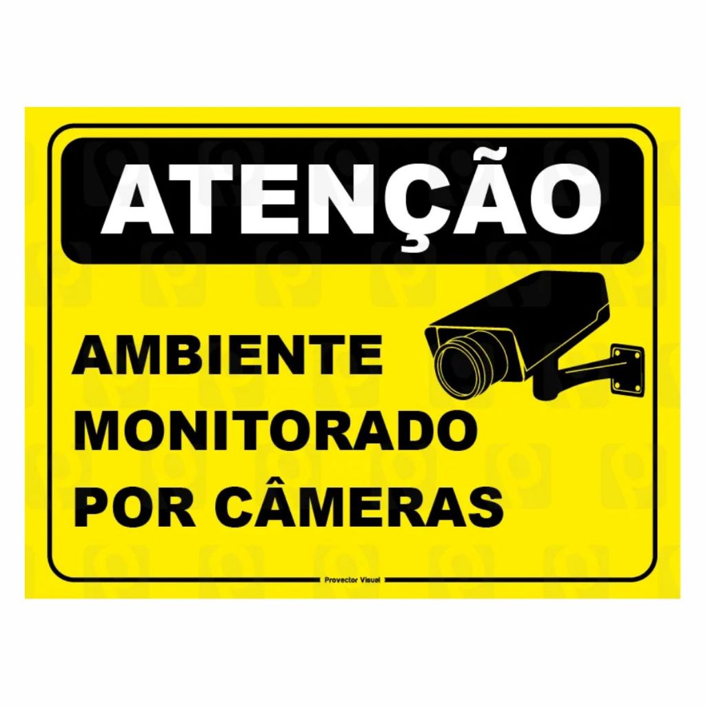 Placa de Aviso / Sinalização de Ambiente monitorado por câmeras - CA08 ...