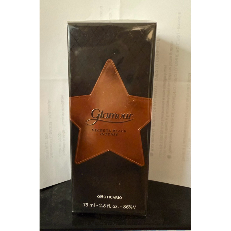 Perfume Glamour Secrets Black Intense | Shopee Brasil