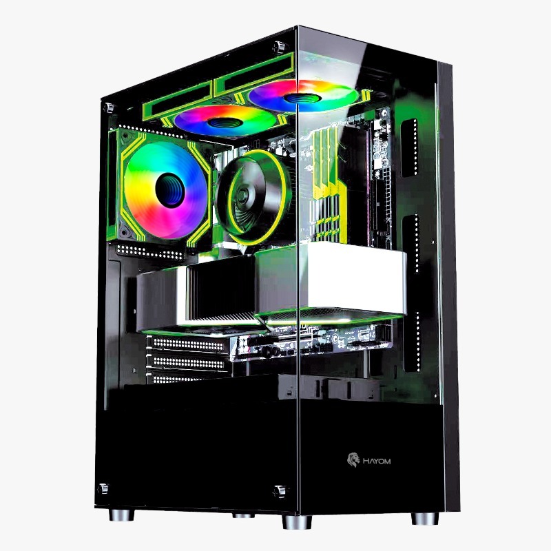 Gabinete Gamer Cpu PRETO Vidro Temperado ATX/Micro-ATX/ITX C/ 3 Fans ...