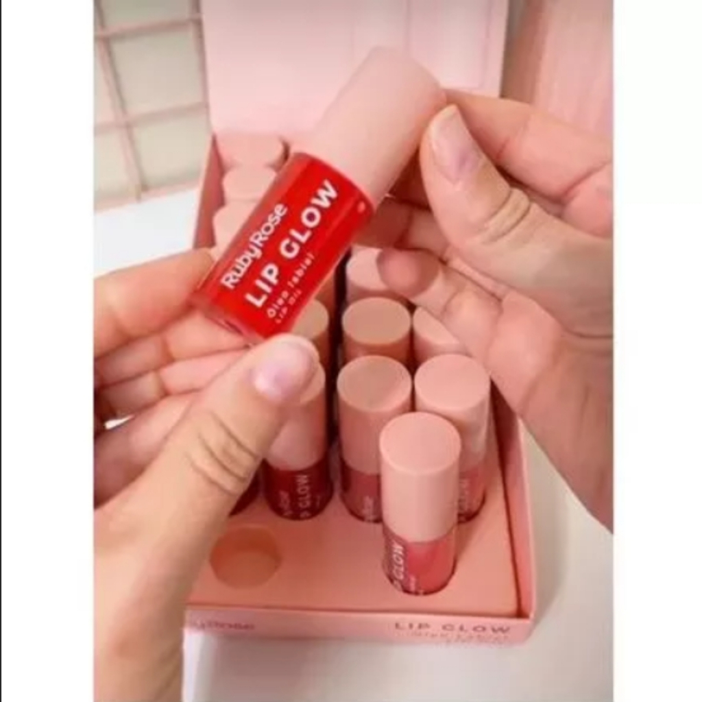 Lip Oil Lábial Hidratante Lip Glow Ruby Rose 5,5g - HBL6502 Linha Rosa | Shopee Brasil