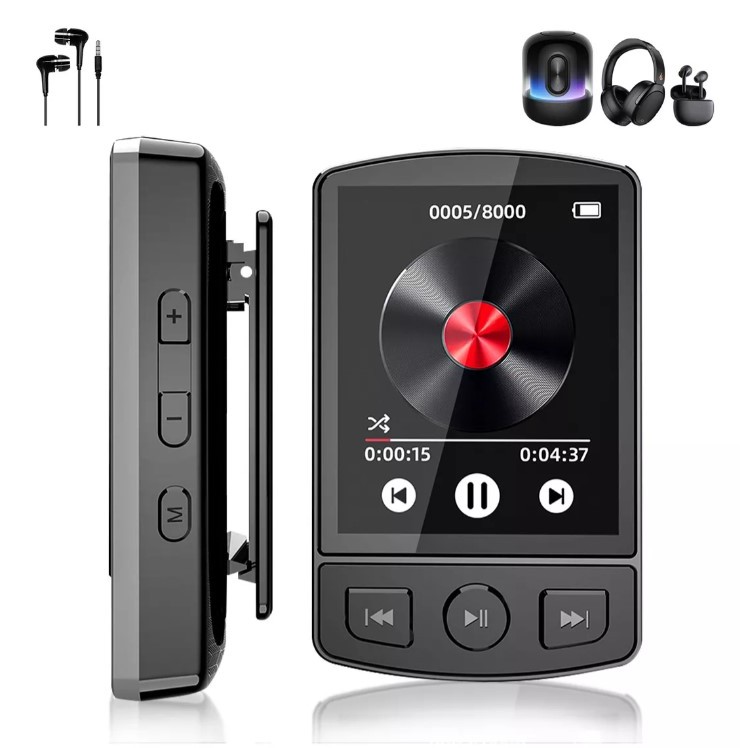 Mp3 Mp4 Player Slim Multimídia Bluetooth Rádio Fm Gn-437 Cor Preto ...