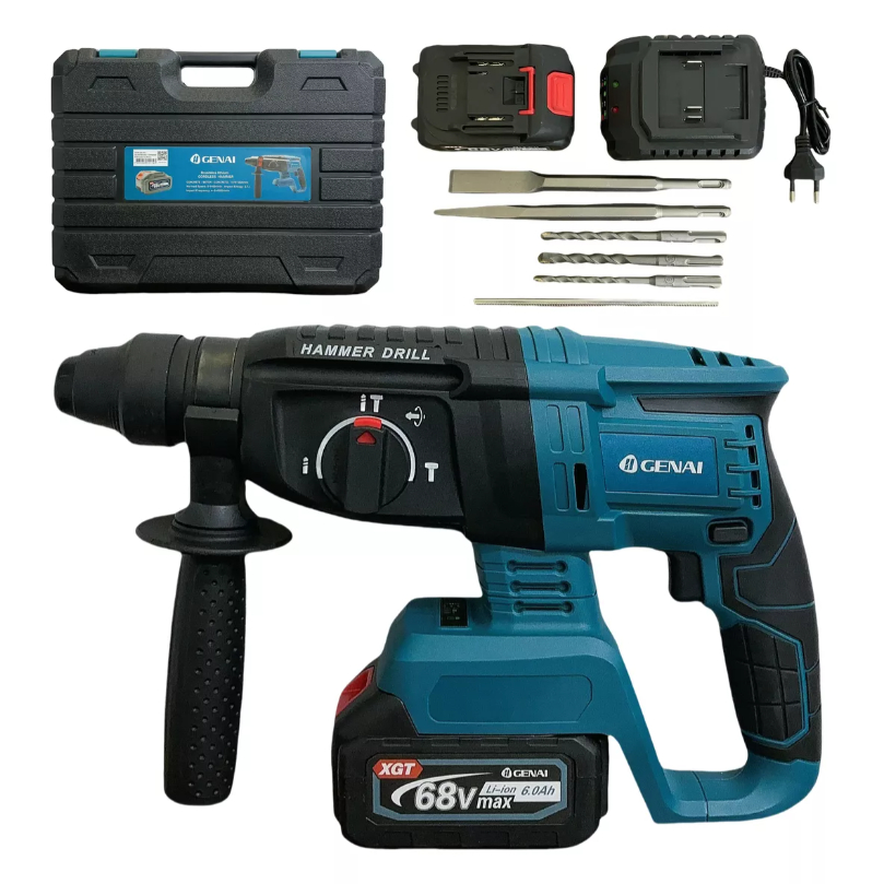 Martelo Elétrico Sem Fio Furadeira De Impacto 68v 2 Bateria | Shopee Brasil