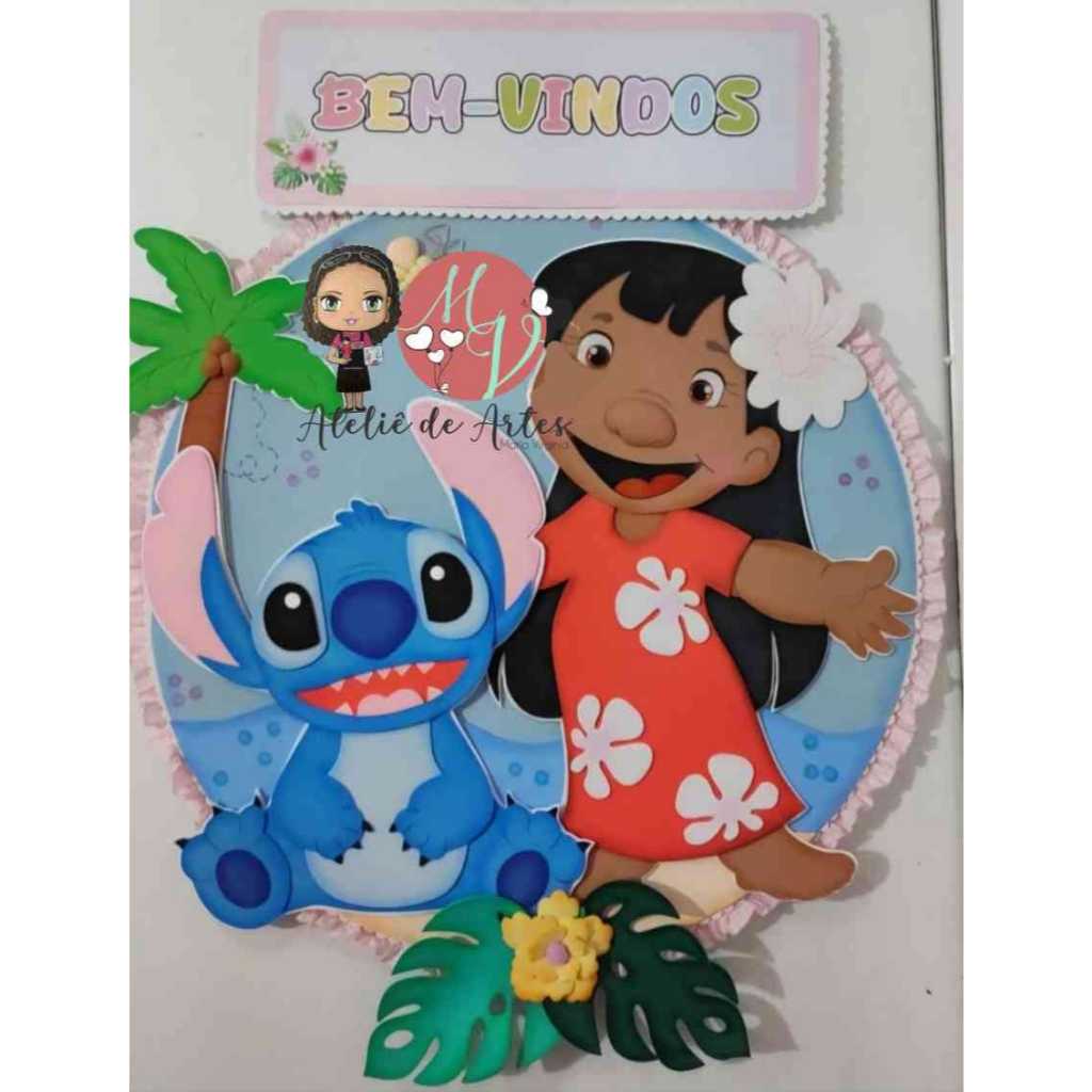 🌴💙 Painel ESCOLAR em EVA – Tema Lilo & Stitch 💙🌴 | Shopee Brasil