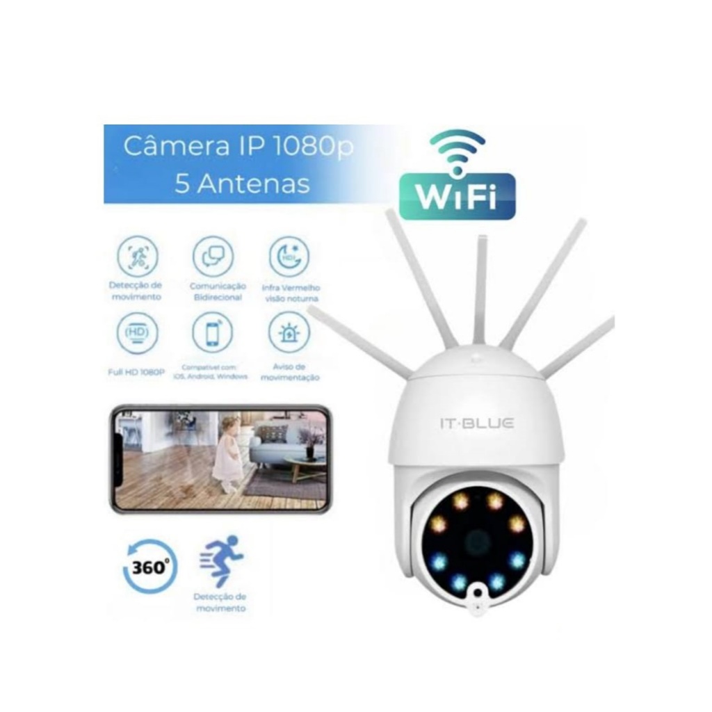 Câmera Vigilânçia IP wi-fi a prova d,água Com visão noturna App Ipc360 ...