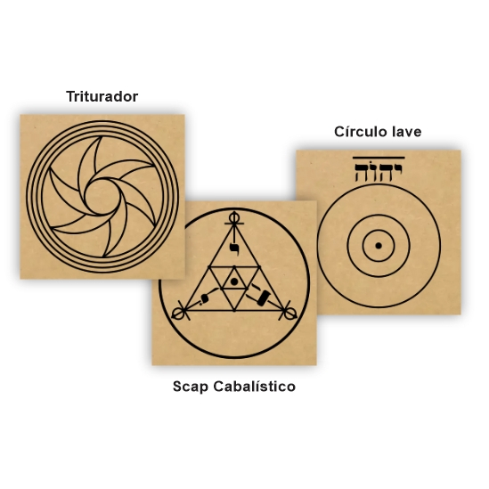 Kit 3 Gráficos Radiestesia MDF 3mm tamanho 20x20cm Triturador, Scap ...