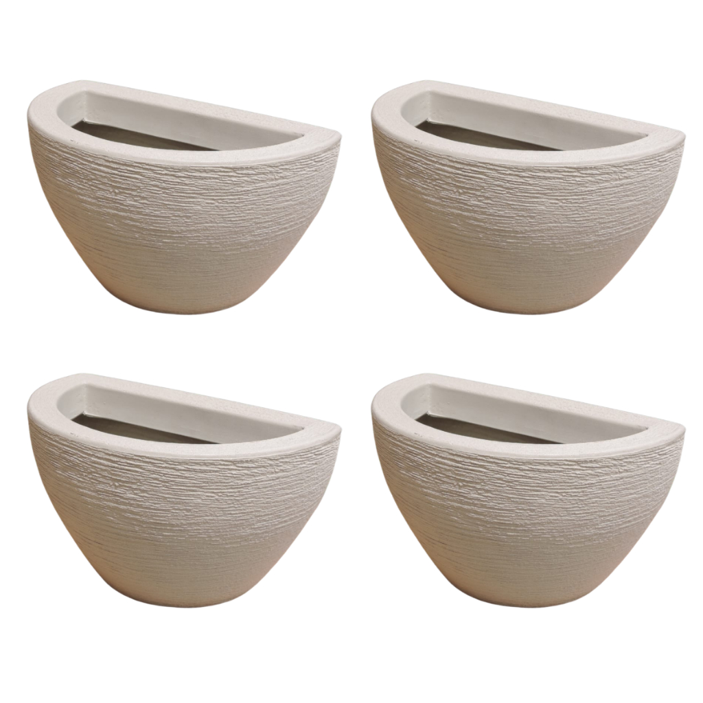 Kit 4 Vasos Decorativos De Parede jardim varanda Meia Lua Escovado De ...