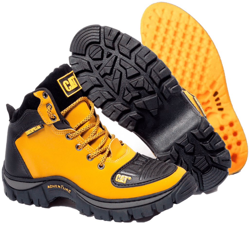 Bota CAT Botina Caterpillar Coturno Adventure Couro Legítimo Palmilha ...
