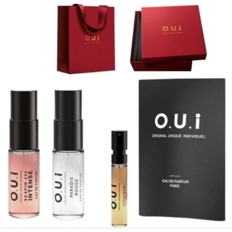 kit OUI com 9 Flaconetes de 5ml cada+caixa exclusiva vermelha e sacola ...
