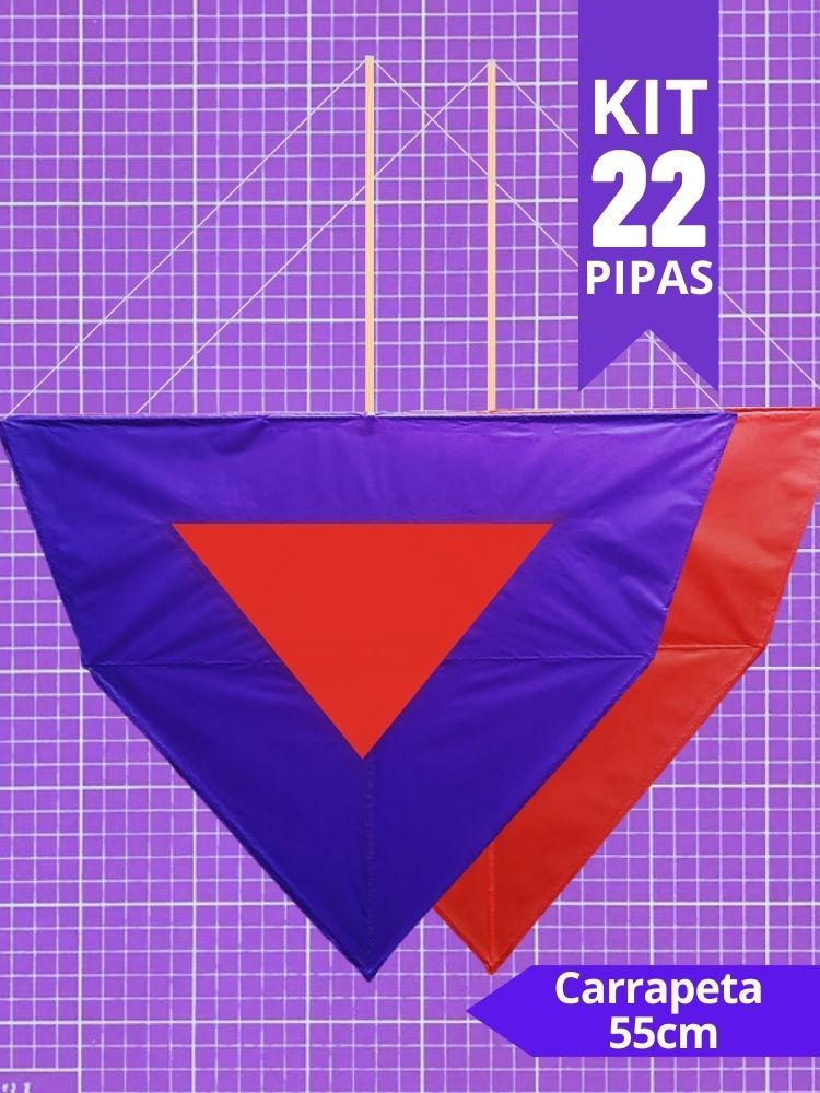 Kit 22 Pipas Triângulo Invertido Carrapeta 55cm Pipa para Combate ...