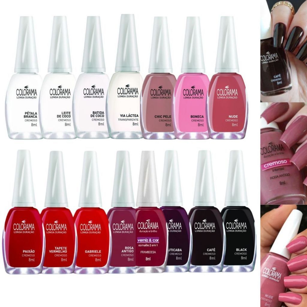 KIT Esmalte Colorama com 10x Esmaltes em Cores Variadas | Shopee Brasil
