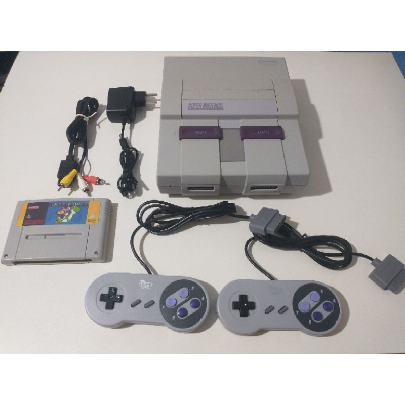 Vídeo Game Super Nintendo original anos 90 com Super Mario World + 2 ...