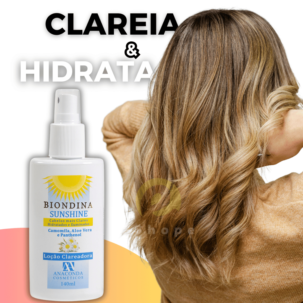 Spray Clareador Natural de Cabelo Aloe Vera, Camomila e Panthenol ...