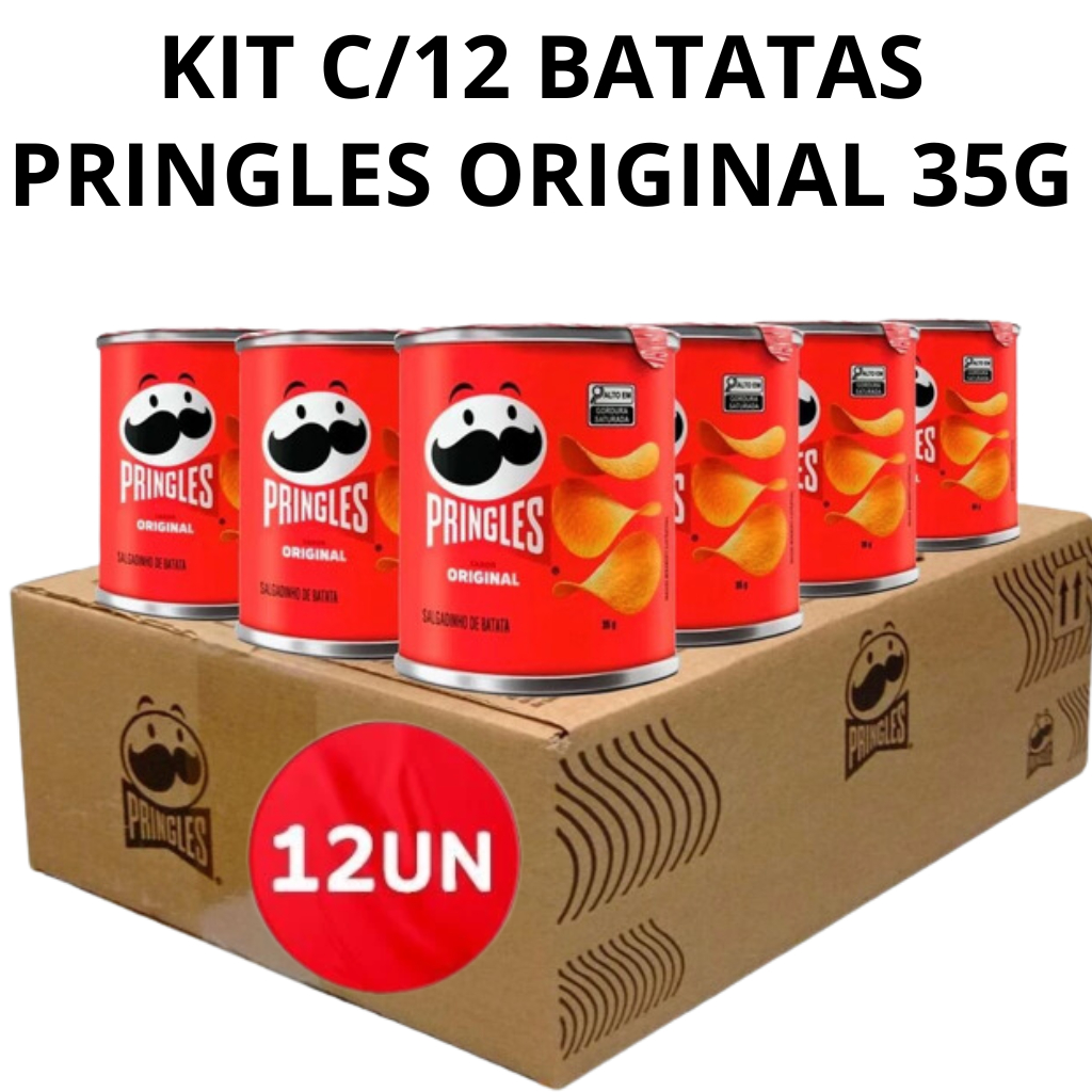 Kit com 12 Batata Pringles Original 35g | Shopee Brasil