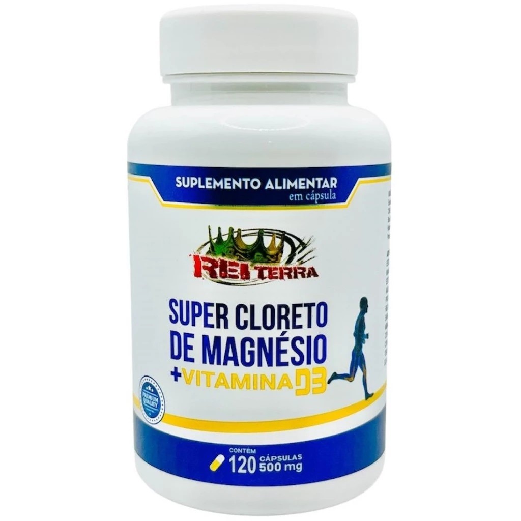 Super Cloreto De Magnésio com Vitamina D3 120 Cápsulas 500mg - Rei Terra | Shopee Brasil