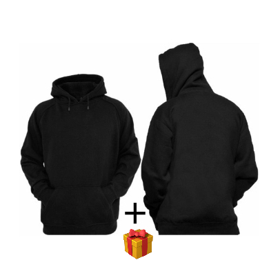 Moletom Preto Liso Unissex Modelo Canguru | Shopee Brasil