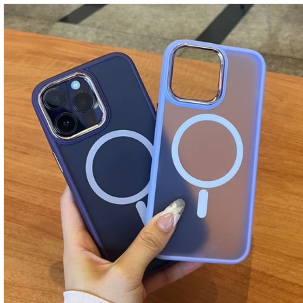 Capinha Capa Iphone Space Magnetic Fosca com MagSafe Aro Branco | Shopee Brasil