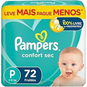 Fralda Pampers Confort Sec Super P 72 Unidades | Shopee Brasil