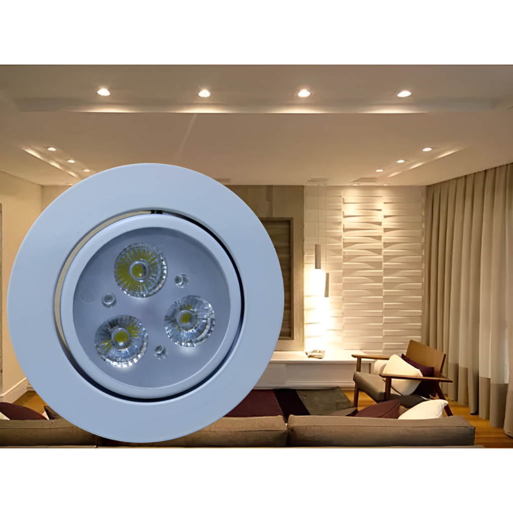 Spot Led Dicroica 3w Direcional Embutir Sanca Redondo Branco Quente - 3000k Bivolt | Shopee Brasil