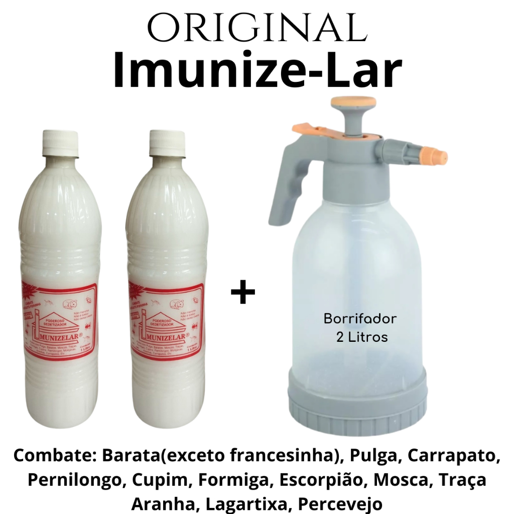 Poderoso Imunize-Lar Original 2 Litros + Borrifador Mata Barata, Cupim ...