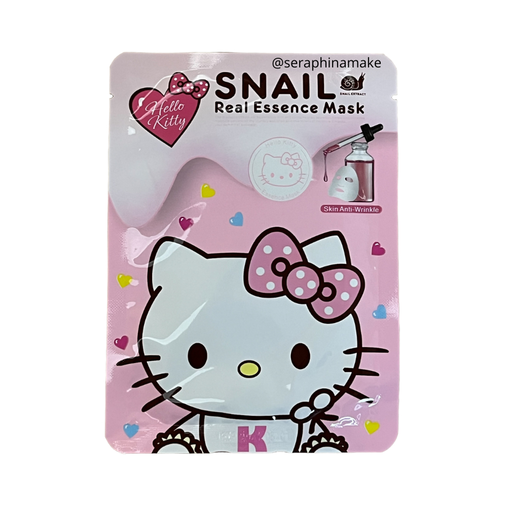 Máscara Facial de Tecido Real Essence Mask Snail - Hello Kitty | Shopee ...