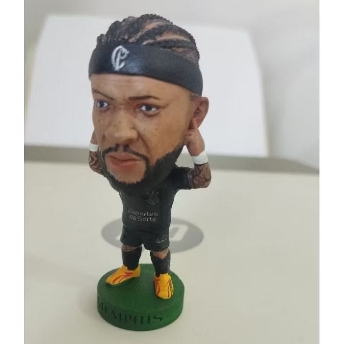 Mini Craque Memphis Depay Corinthians Camisa Preta 3D (Não é Prostars ...