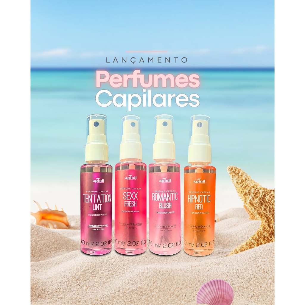 Perfume Spray Capilar Para Cabelo Brilho Cheiroso Anti Frizz Feminino e ...