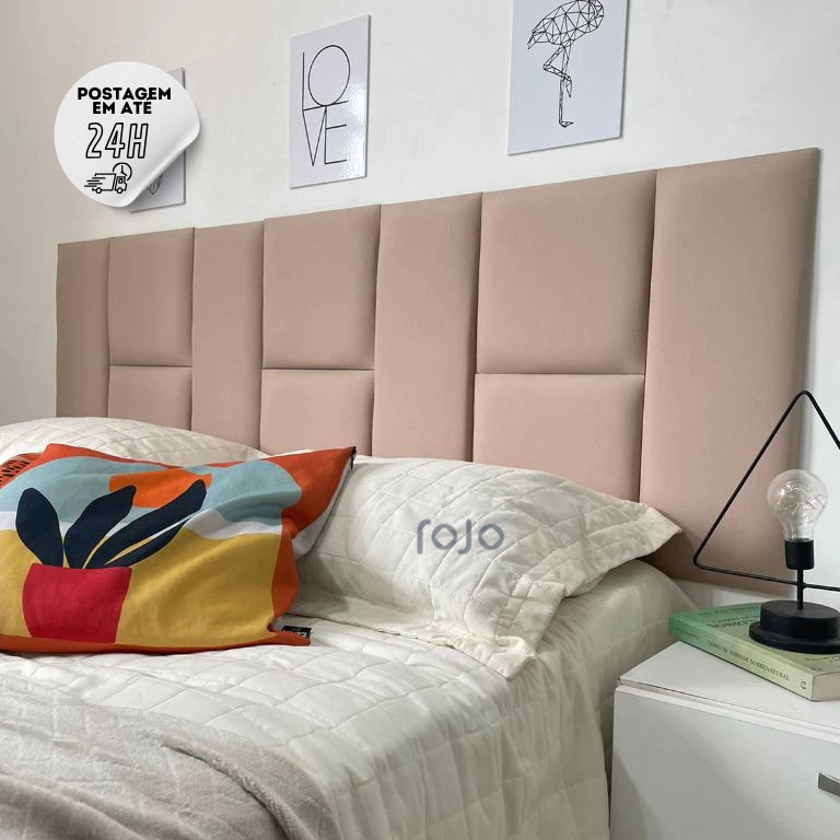Kit 10 Cabeceiras Estofada Modular Cama box Queen Adesiva - Completa | Shopee Brasil
