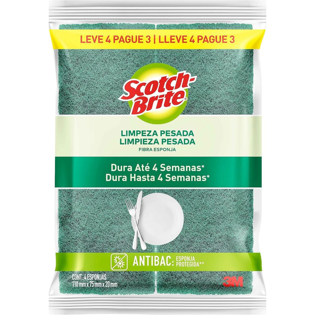 Kit 10 Esponjas Bucha de Lavar Louça, Limpeza Multiuso Dupla Face 3M ...