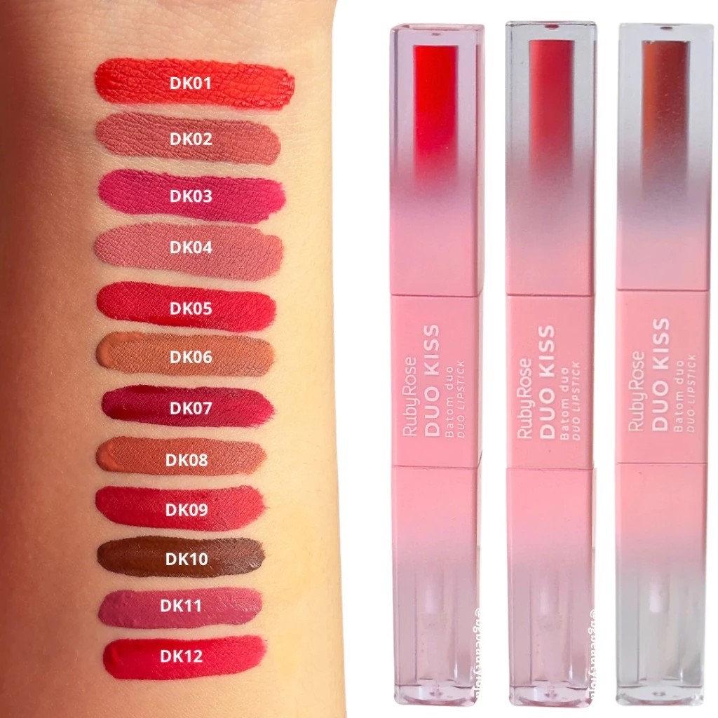 LANÇAMENTO Batom Duo Kiss 2 em 1 Batom e Gloss Linha Rosa by Ruby Rose ...