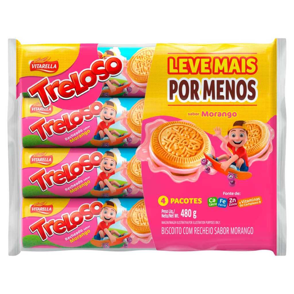 Kit biscoito treloso recheado 4 unidades - Vitarella | Chocolate ...