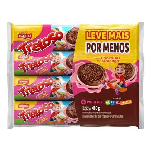 Kit biscoito treloso recheado 4 unidades - Vitarella | Chocolate ...