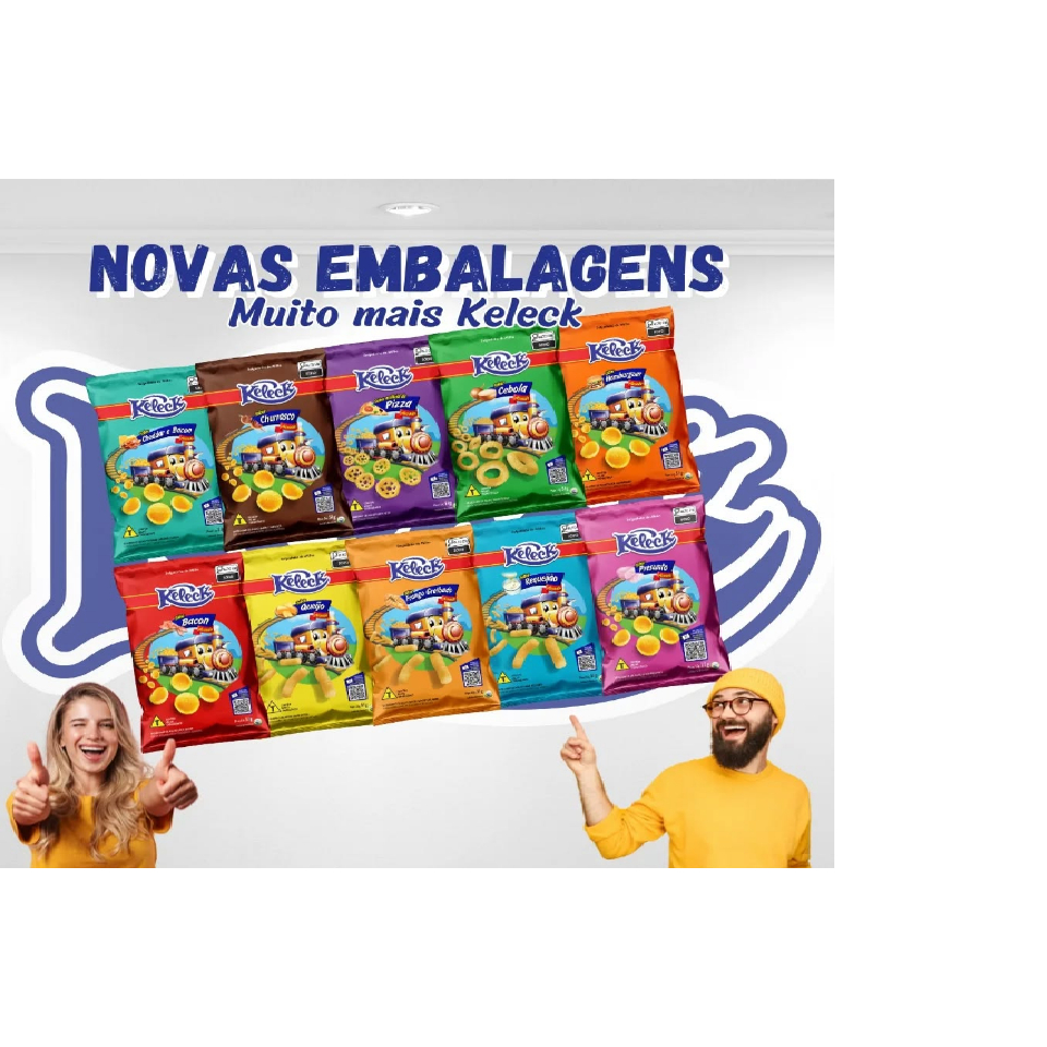 10 PACOTES SORTIDOS SALGADINHOS KELECK,VARIOS SABORES 51 GR | Shopee Brasil