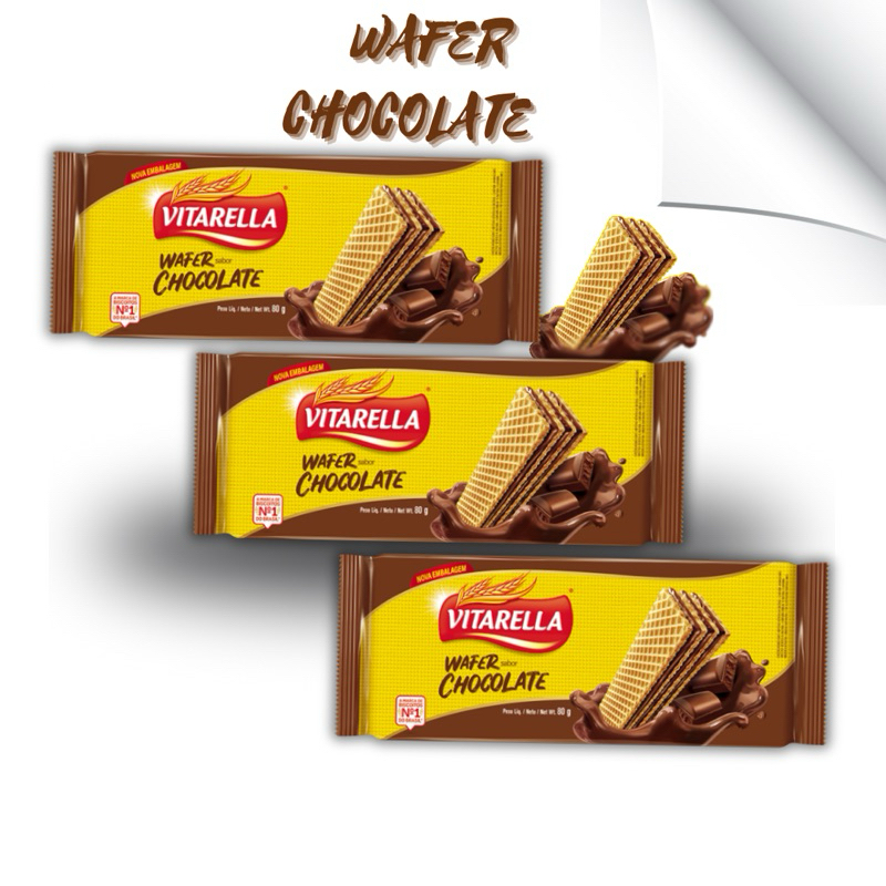 Biscoito Recheado Wafer Vitarella Sabor Chocolate 80g (12 Pacotes ...
