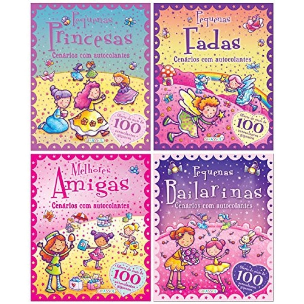 Coleção C/ 4 Livros Moda Com Adesivos - CENARIOS COM AUTOCOLANTES ...