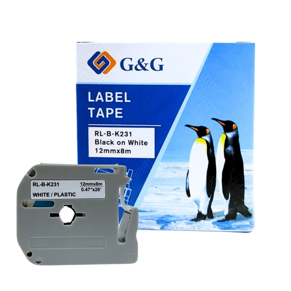 Fita para Rotulador GG Brother MK-231 Branca 12mm - Compatível com PT ...