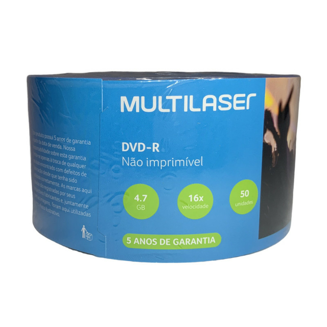 DVD-R Multilaser - 4,7 GB - 16x 100 Unidades Ref DV061CP (ALR) | Shopee Brasil