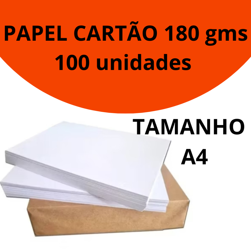 Papel Cartão Branco Grosso 180gr Tam. A4 100 Folhas ENVIO IMEDIATO ...