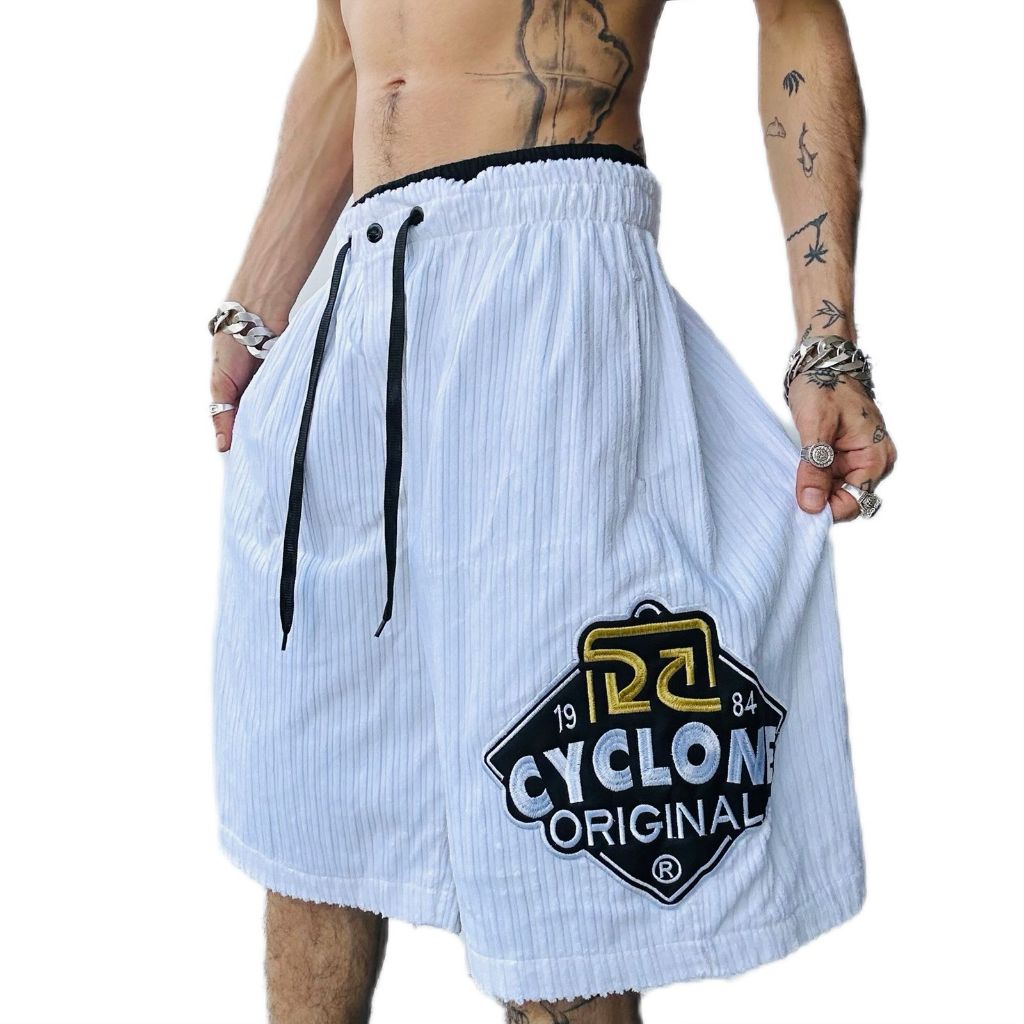 Bermuda de veludo White Cyclone | Shopee Brasil