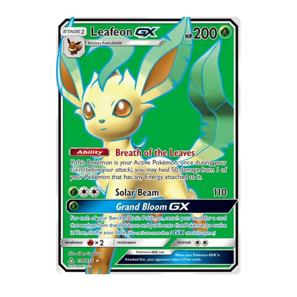 Carta Pokémon Leafeon GX Vstar Vmax Brilhante Mew Pikachu | Shopee Brasil