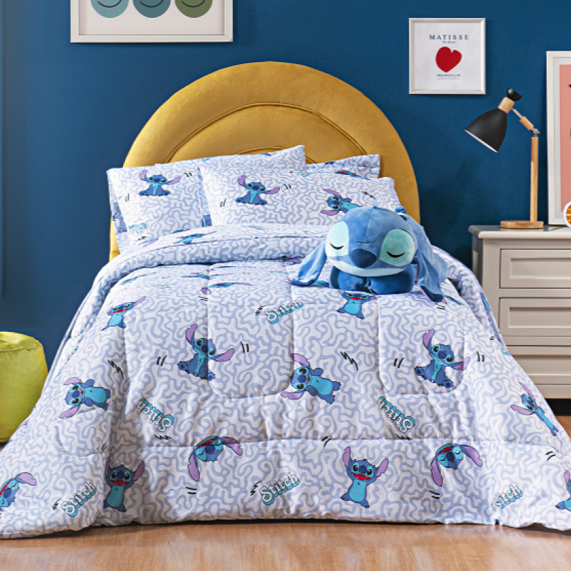 Colcha Dupla Face Stitch Solteiro Casal Linha Disney | Shopee Brasil